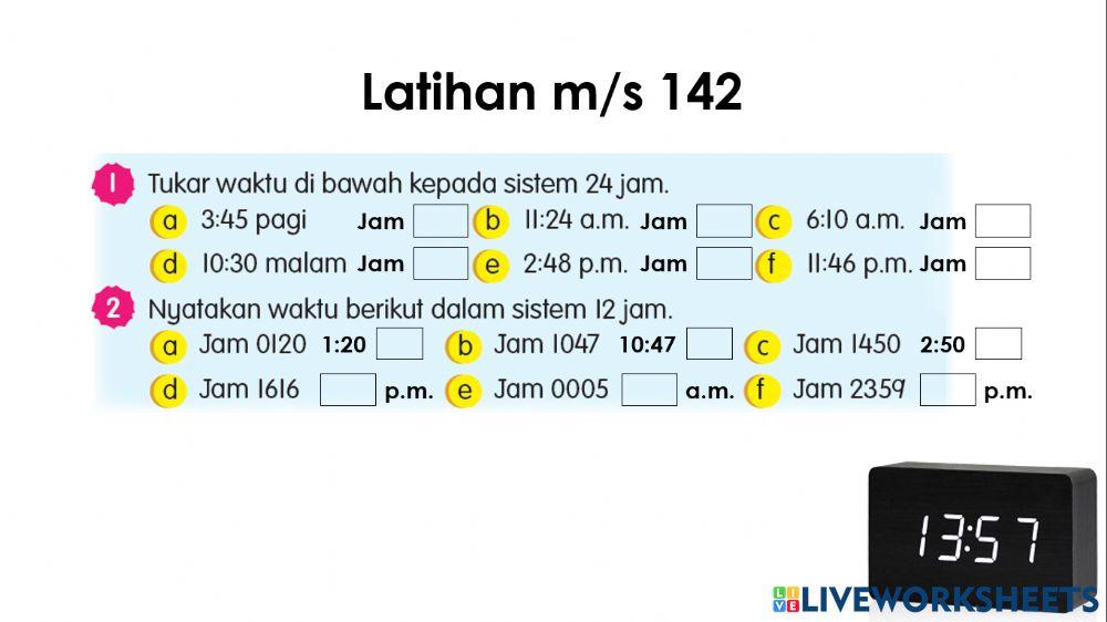 MT-T4: Masa worksheet | Live Worksheets