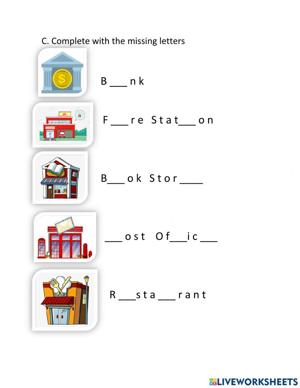 In my town | Free Interactive Worksheets | 5122295