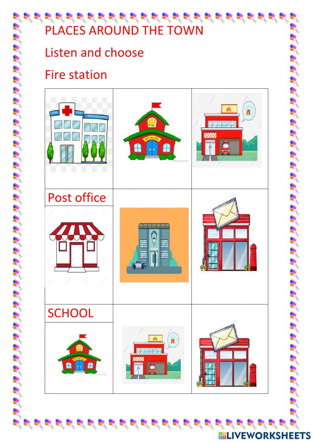My town online exercise for GRADE1 | Live Worksheets