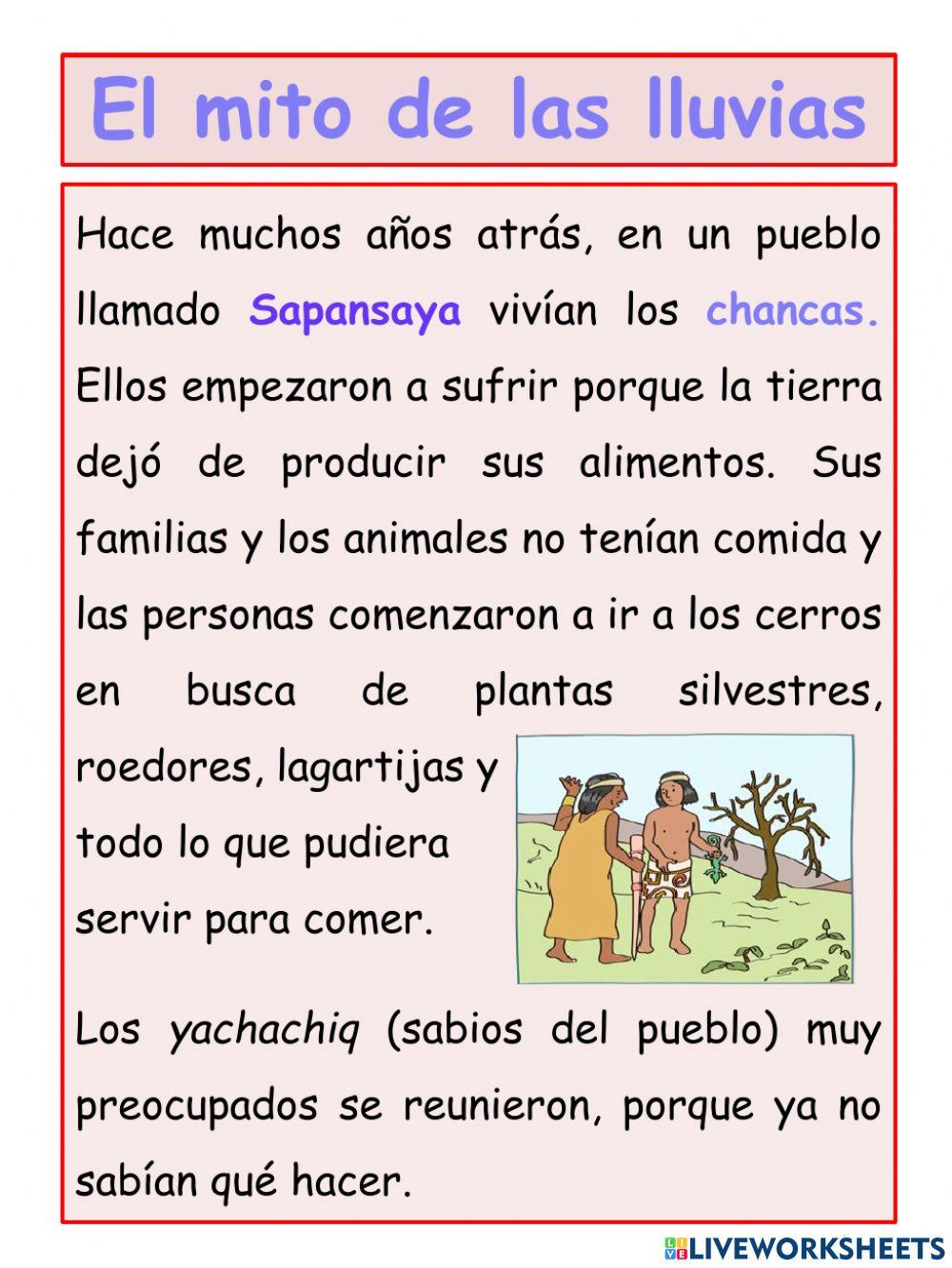 MITO LLUVIA INTENSA - COMUNICACIÓN online exercise for | Live Worksheets