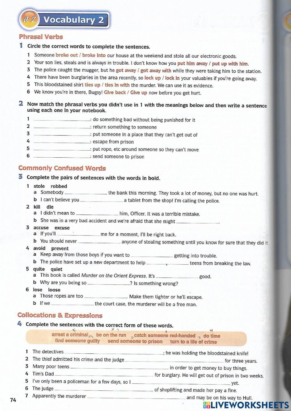 1251065 | Unit 6: Vocabulary | mizfid | LiveWorksheets