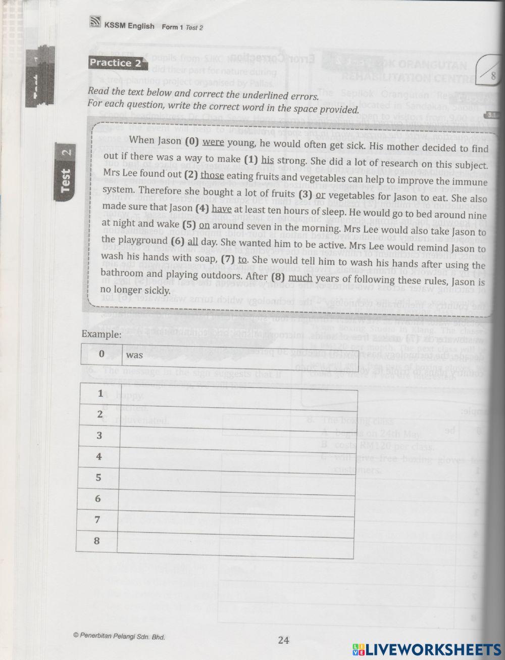 Error Correction 2 worksheet | Live Worksheets