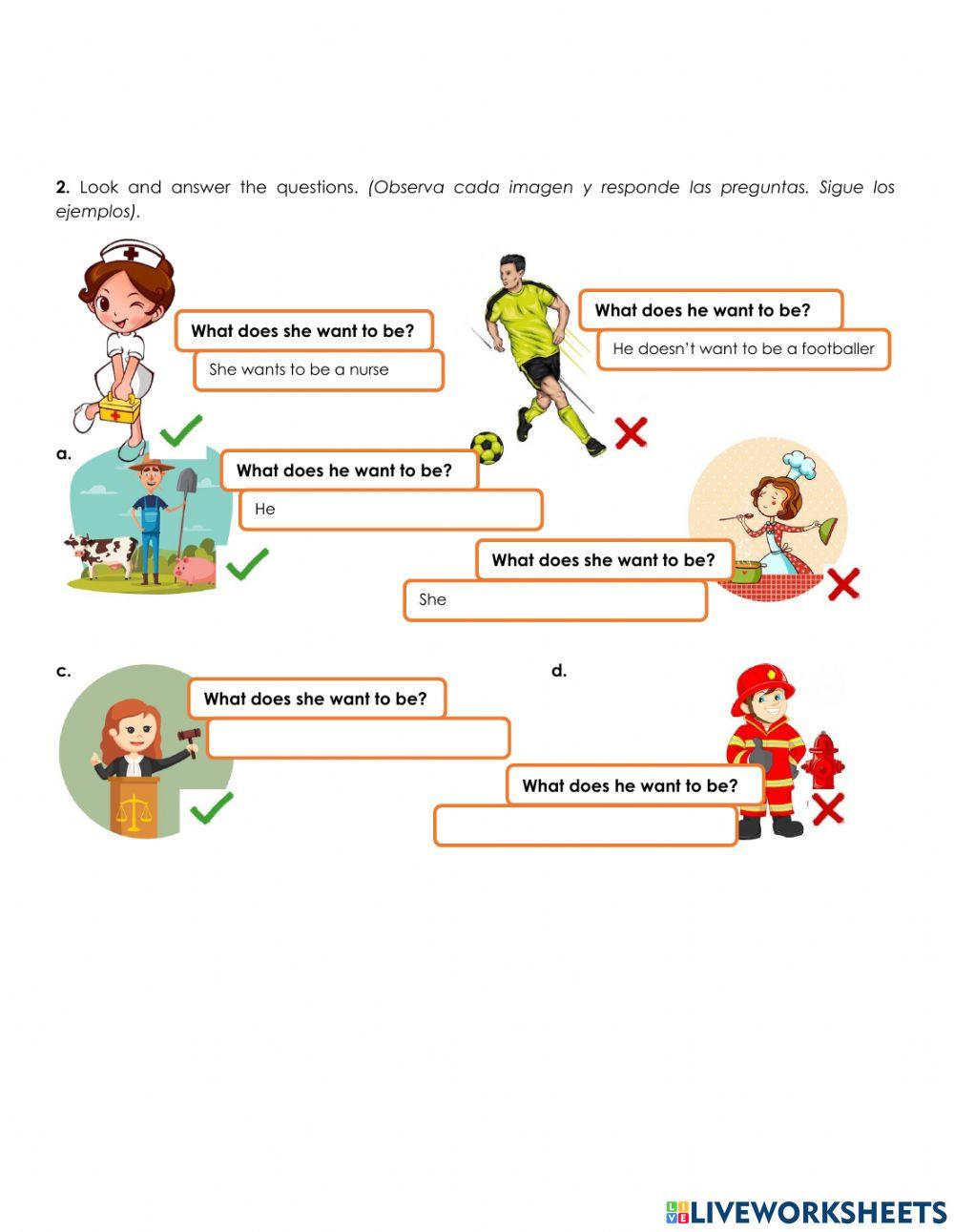 Lesson one: Jobs and occupations worksheet | Live Worksheets