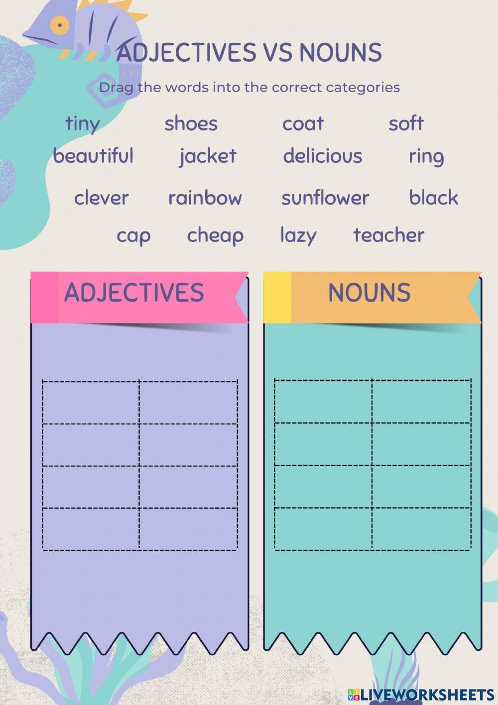 Order of adjectives online worksheet for 3 | Live Worksheets