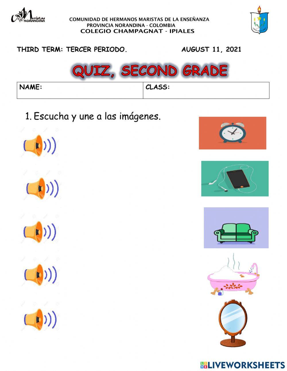 English Quiz Grade 2 worksheet | Live Worksheets