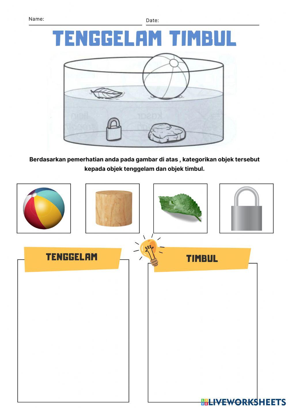 Tenggelam timbul | Live Worksheets