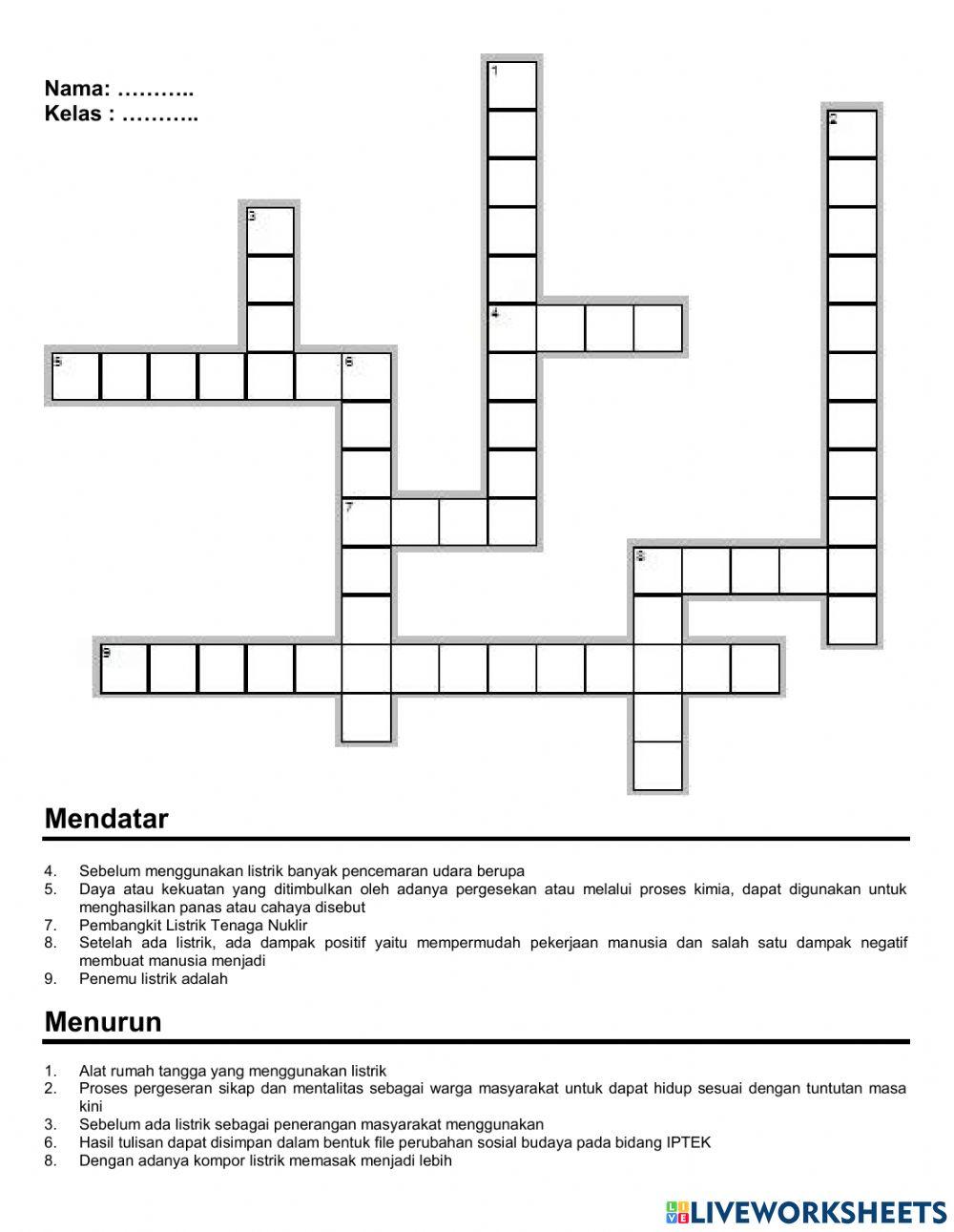 TTS INTERAKTIF Tentang Listrik worksheet | Live Worksheets