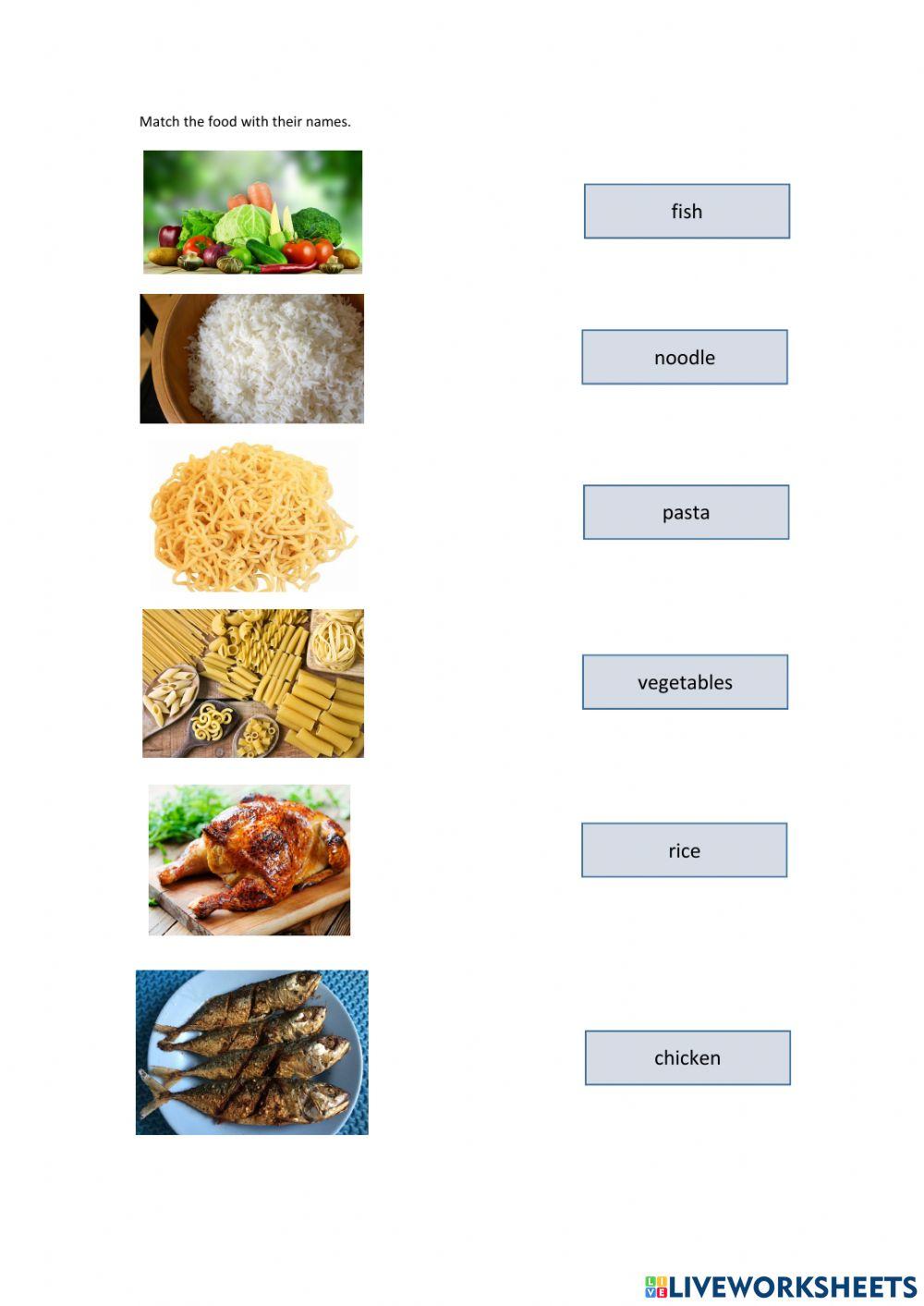 Food online exercise for year 4 | Live Worksheets