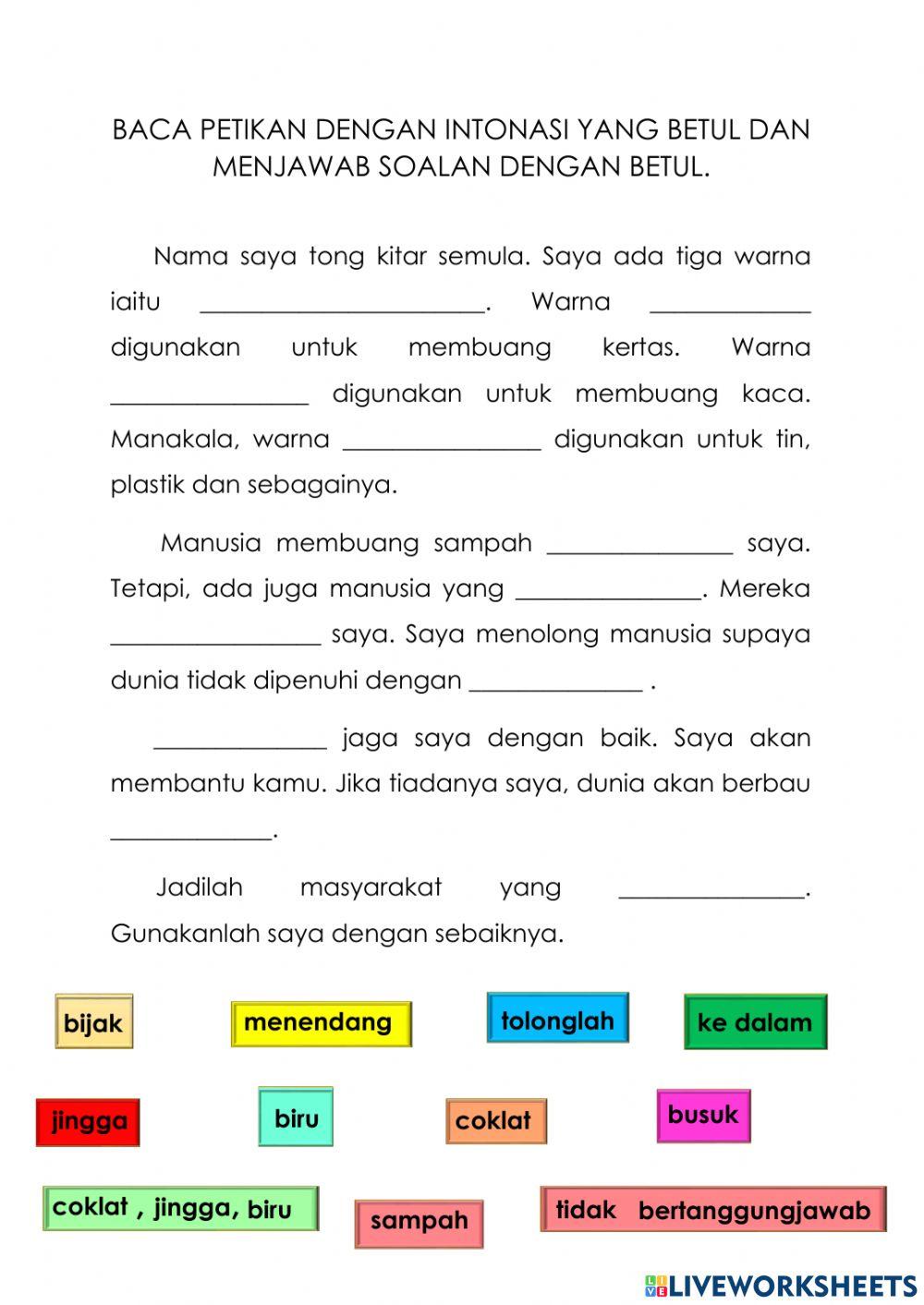 Tong Kitar Semula | Live Worksheets