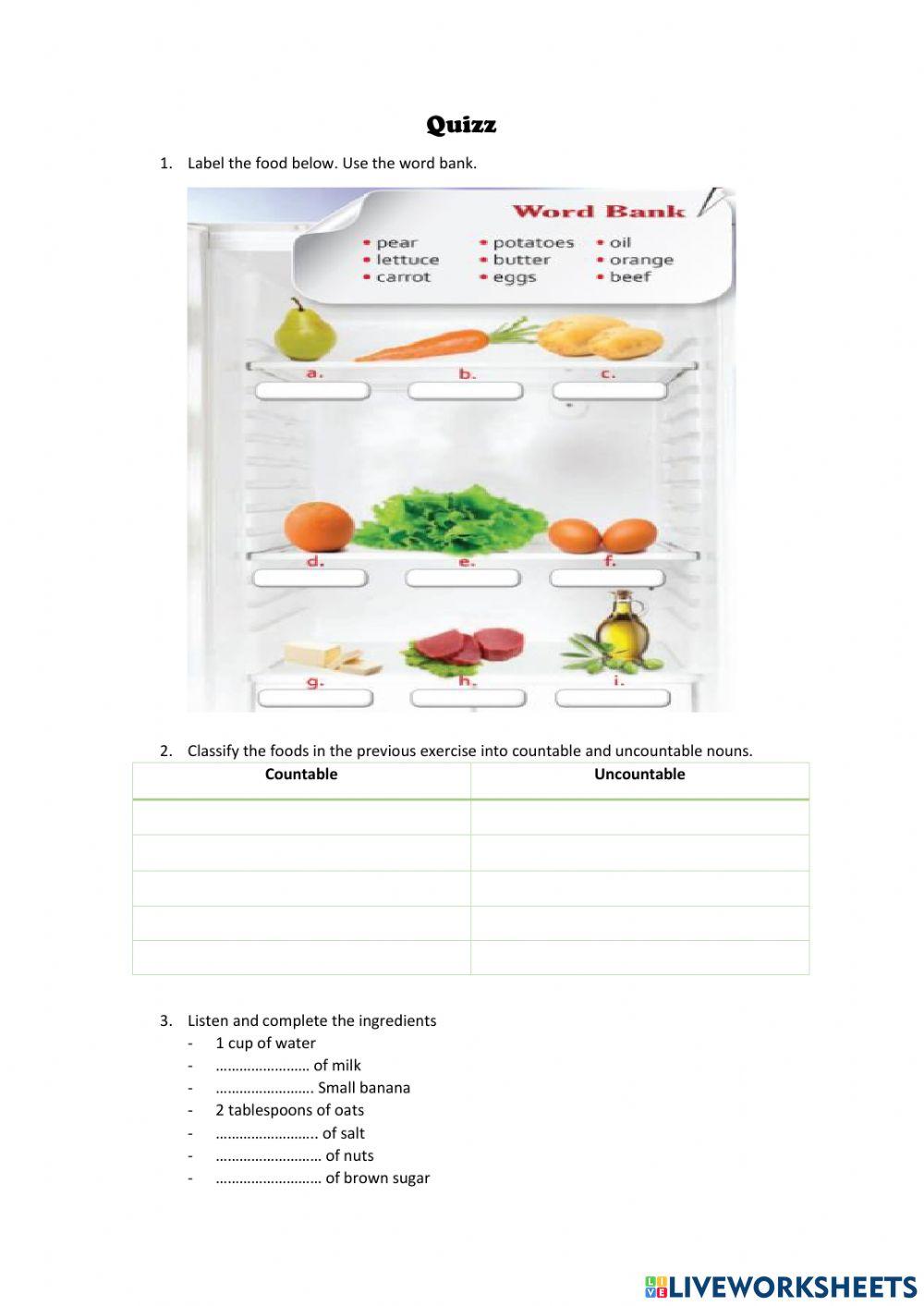 Quizz activity for 6 | Live Worksheets