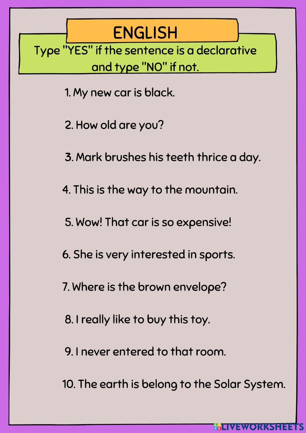 Declarative Sentence
