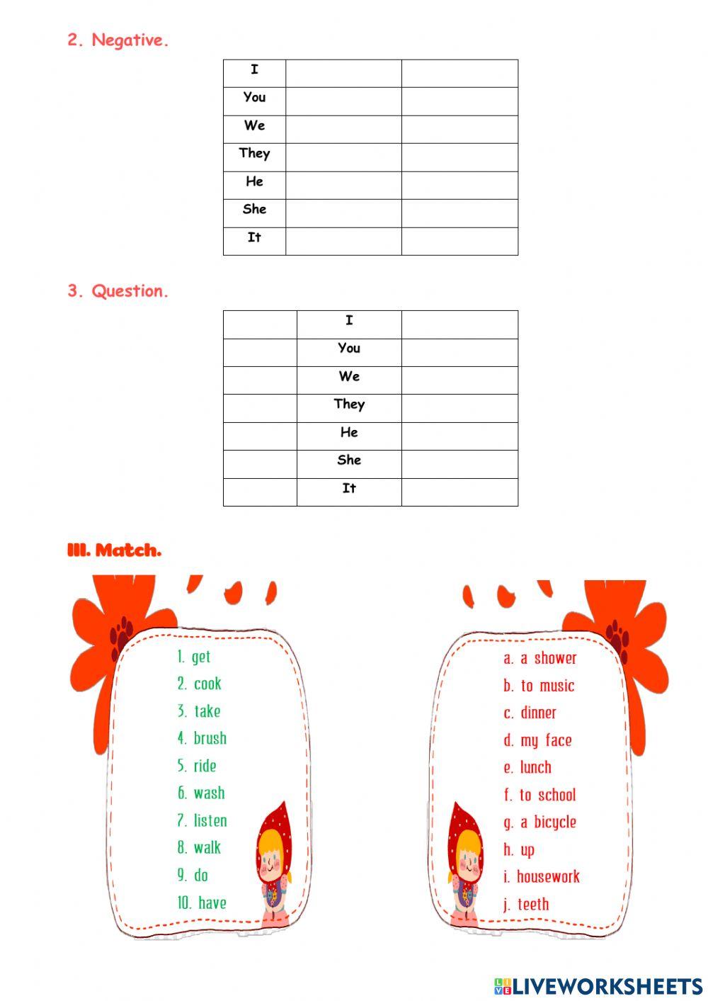 Present Simple online exercise for Grade 4 | Live Worksheets