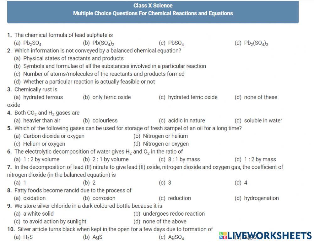 3290001 | chemical reactions and equations class 10