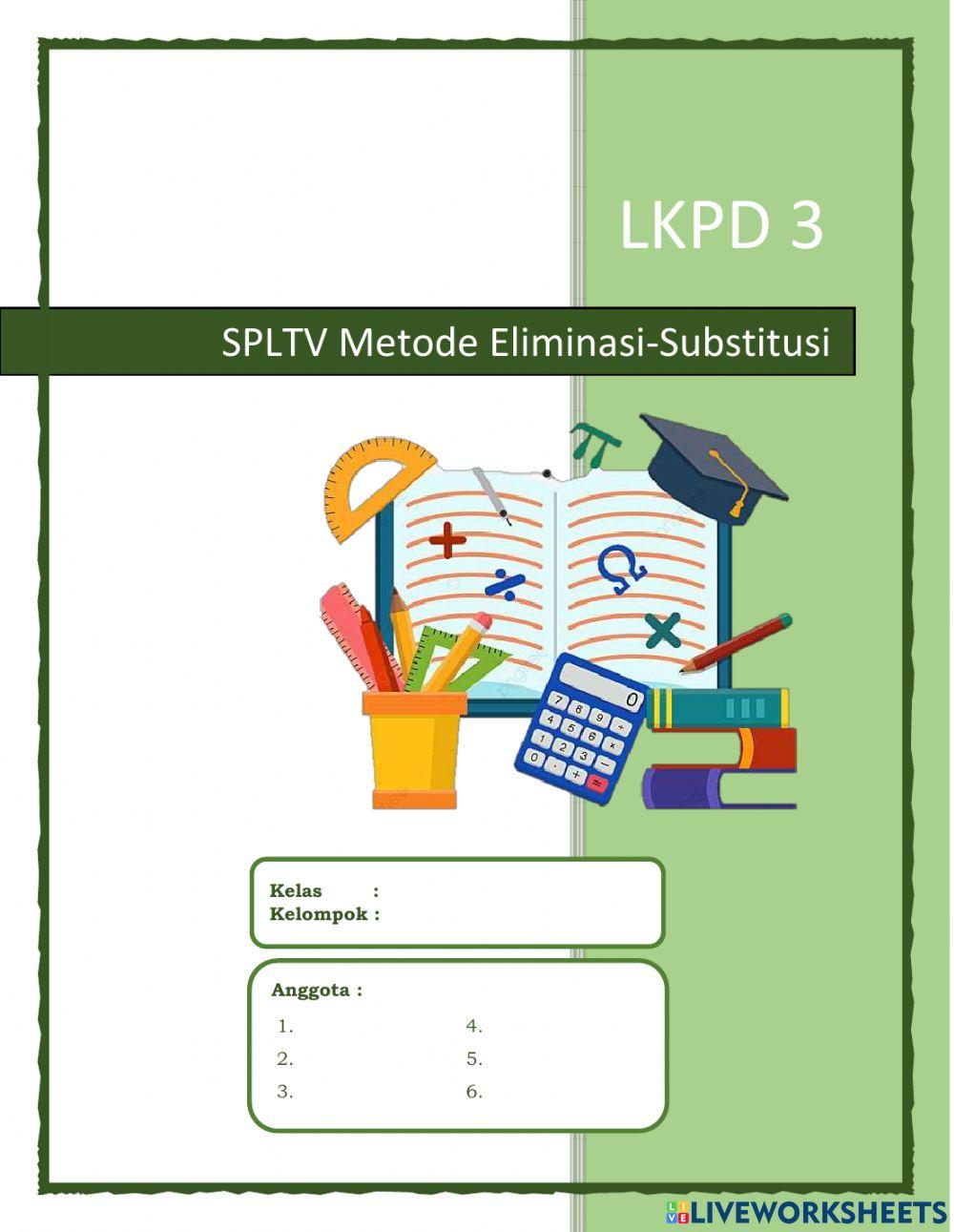 SPLTV Metode Gabungan worksheet | Live Worksheets