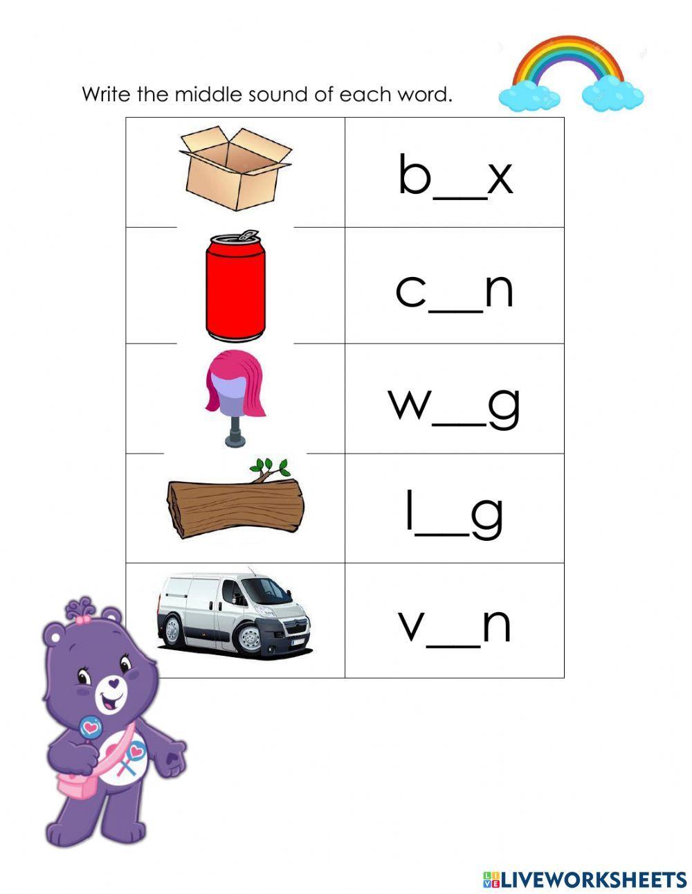 Short vowel sounds | Mitzi Reyes | Live Worksheets