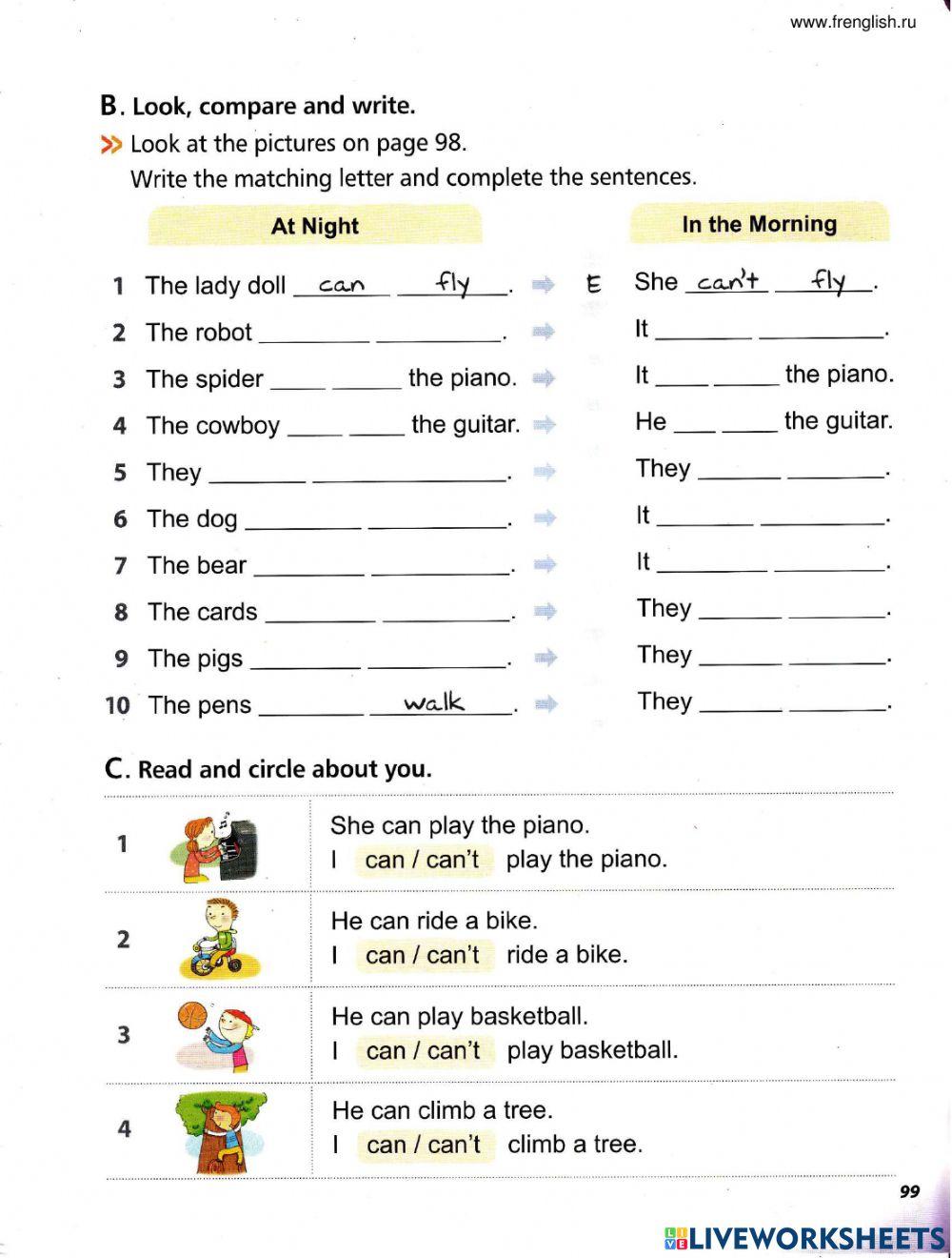 Kids-A1 p2-Grammar Lesson Can-Can't- Review have-has online exercise for | Live Worksheets