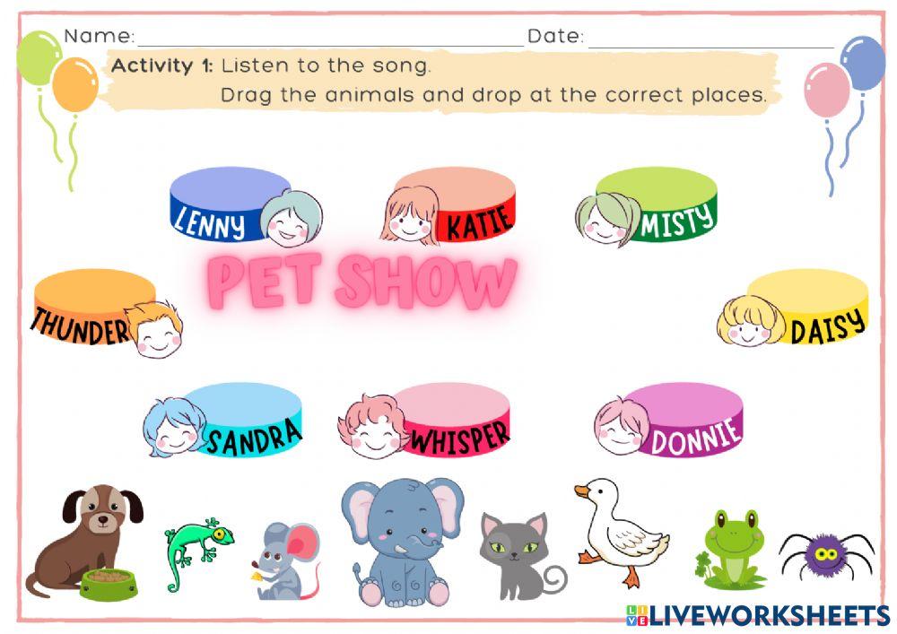 Pet Show online pdf activity for 1 | Live Worksheets