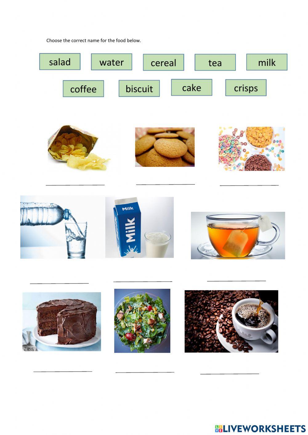 Food online exercise for year 4 | Live Worksheets