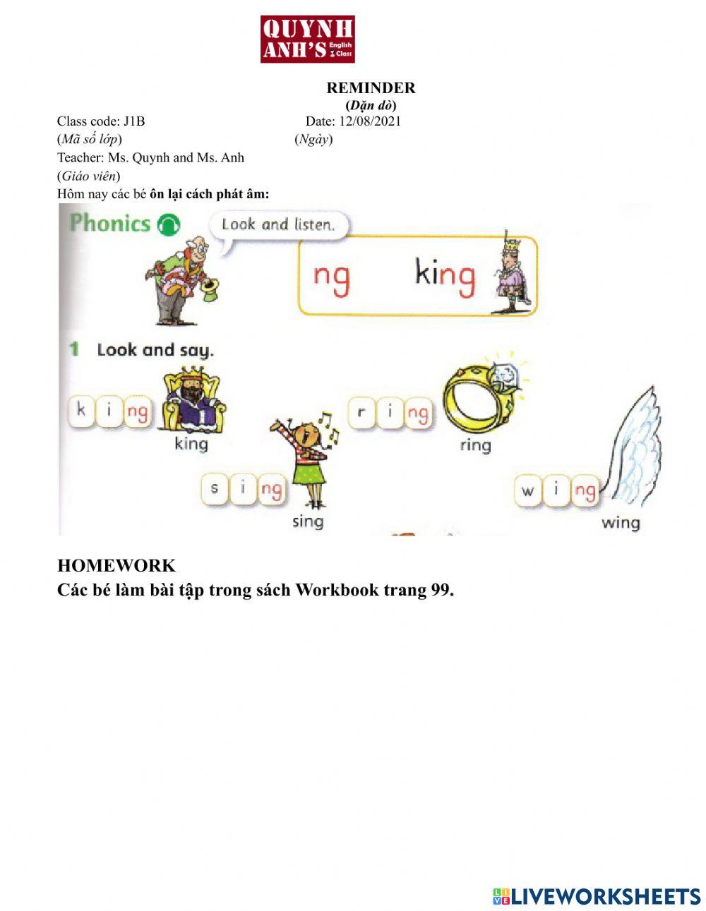 Reminder worksheet | Live Worksheets