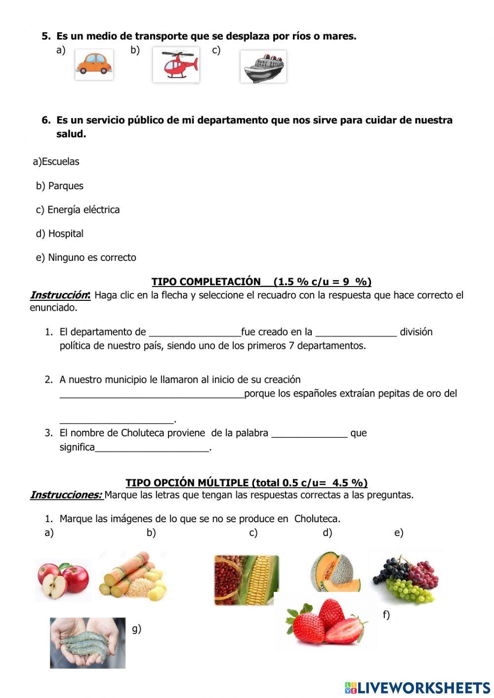Examen | Melissa Meraz Mendoza | Live Worksheets