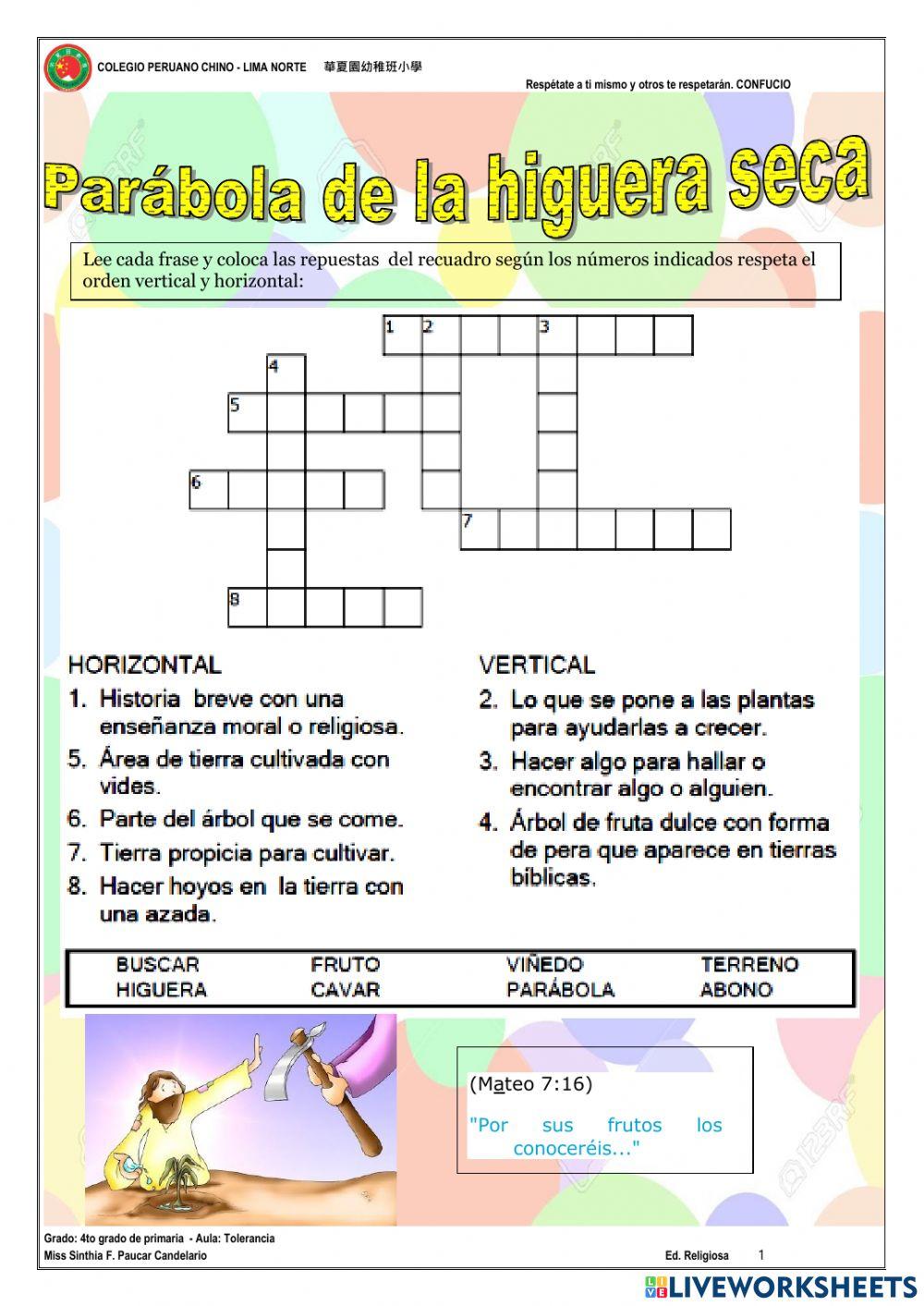 Parábola de la … | Free Interactive Worksheets | 1256349