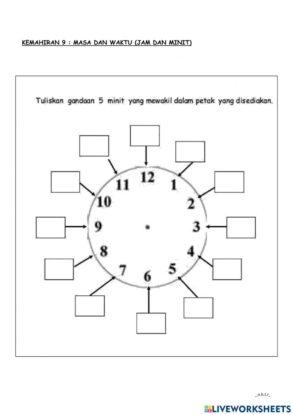Matematik (Pemulihan Khas) - Masa dan Waktu (jam dan