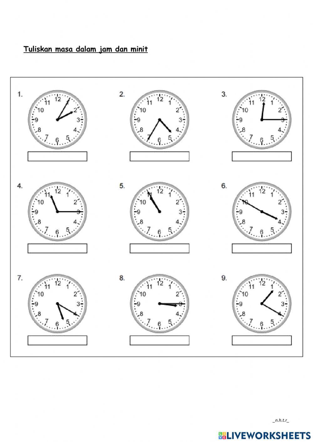 Matematik (Pemulihan Khas) - Masa dan Waktu (jam dan