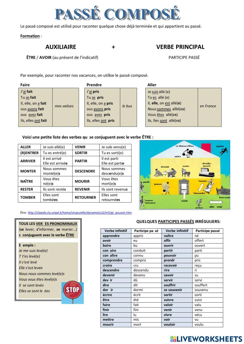 DEVOIR 1 Révision du Passé Composé 3668528 | Aiko Varela