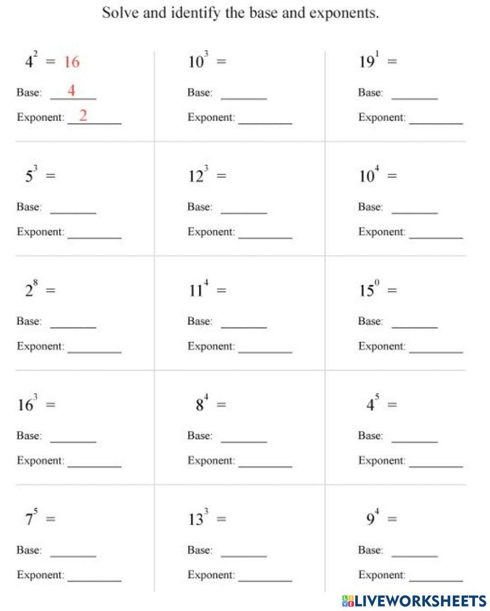 3292197 | Base and exponent | raweena dewani nayanathara