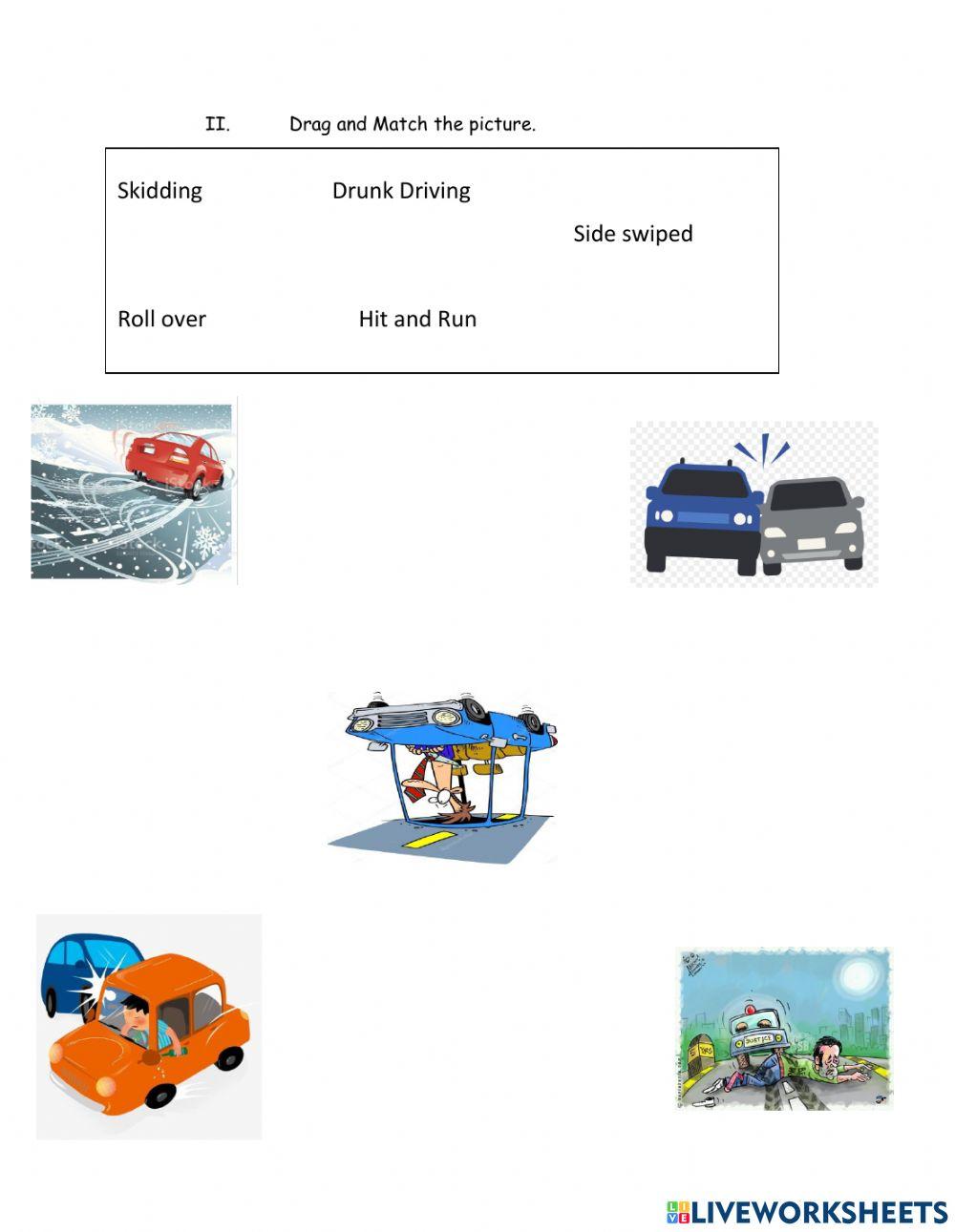 Car Accident Vo… | Free Interactive Worksheets | 1256855