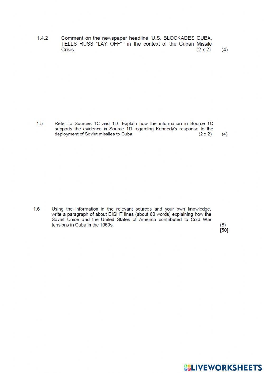 History paper 1 part 1 worksheet | Live Worksheets