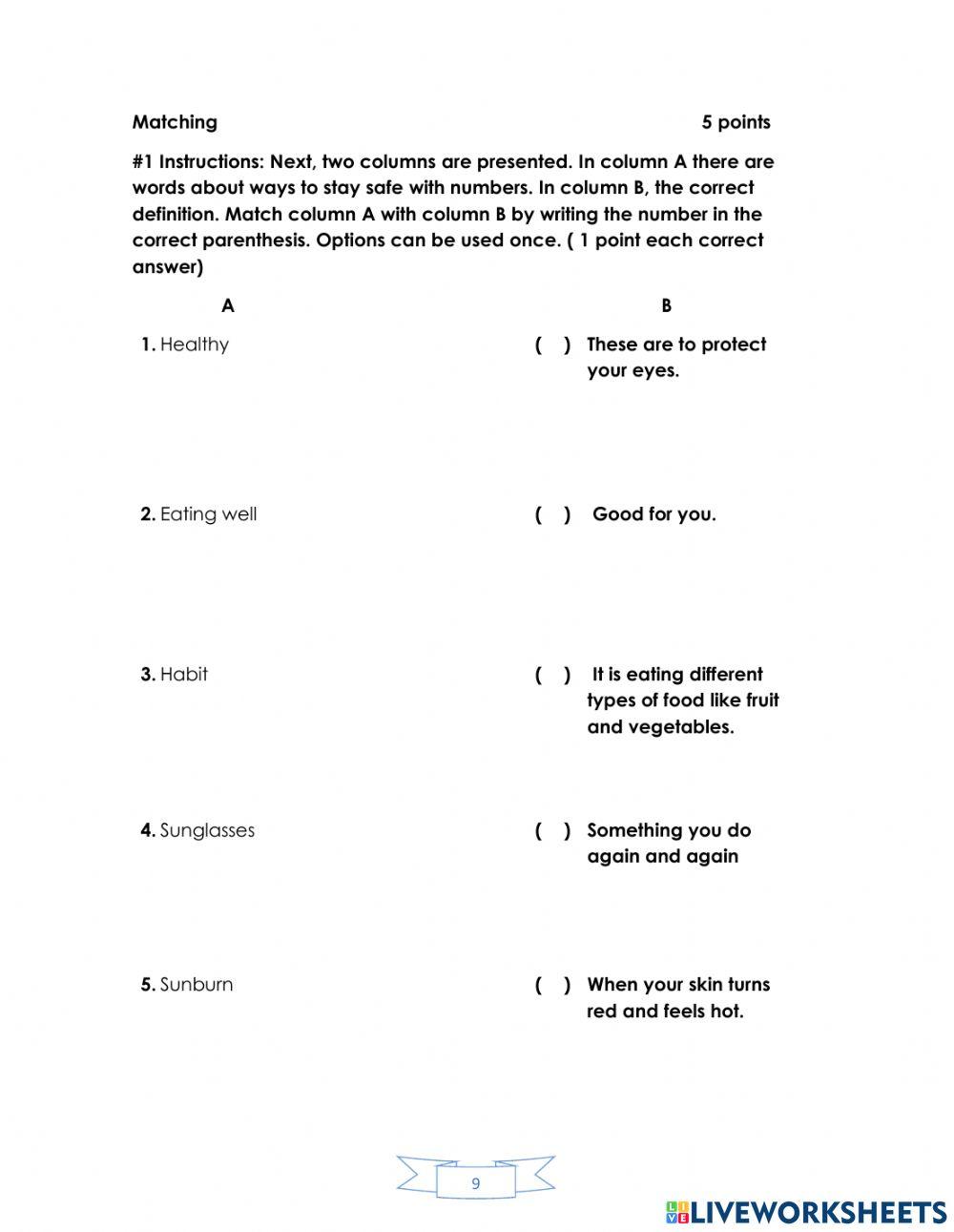 Science online exercise for Segundo | Live Worksheets