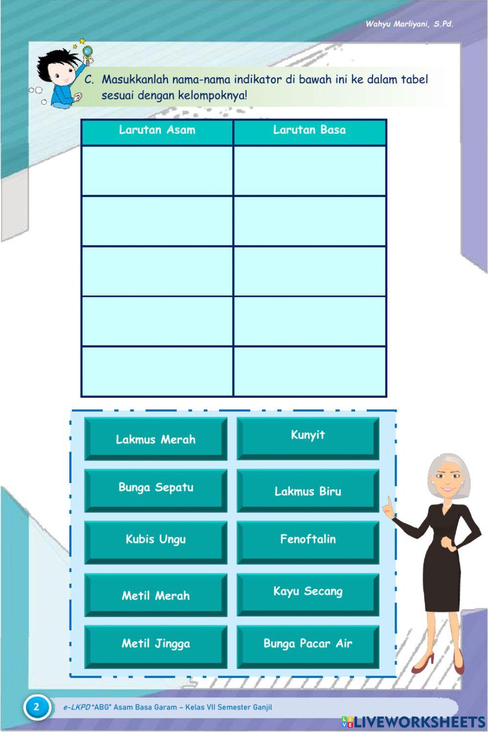 Indikator Asam Basa worksheet | Live Worksheets