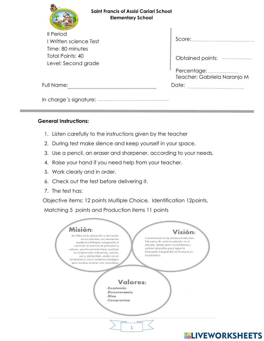 Scince online worksheet | Live Worksheets