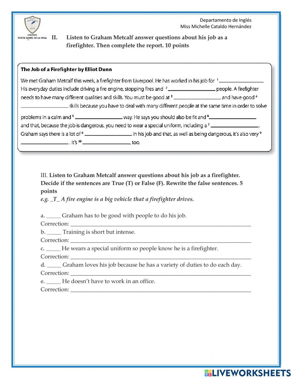 8th Middle, Test Unit 2, Lesson 2 worksheet | Live Worksheets