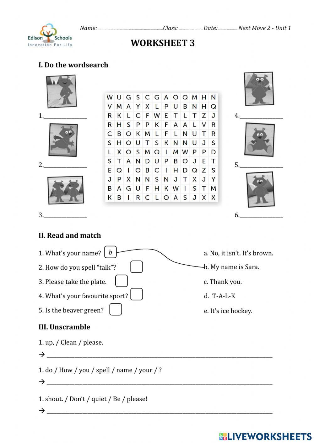 NM2 - U1 - Revision worksheet | Live Worksheets