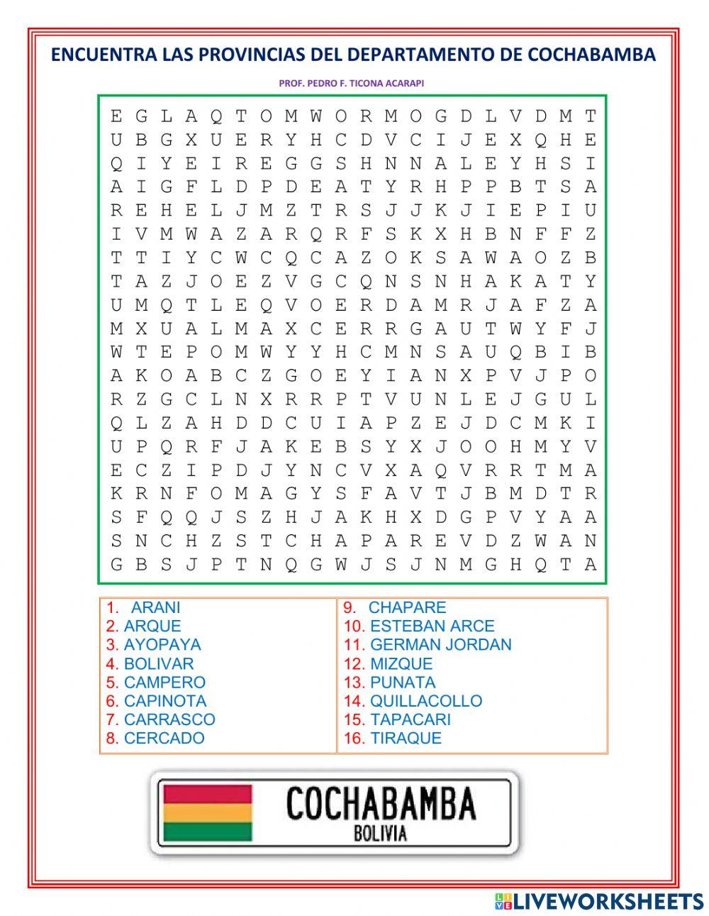 Provincias de Cochabamba - Bolivia 1258694 | Pedro Guaqui