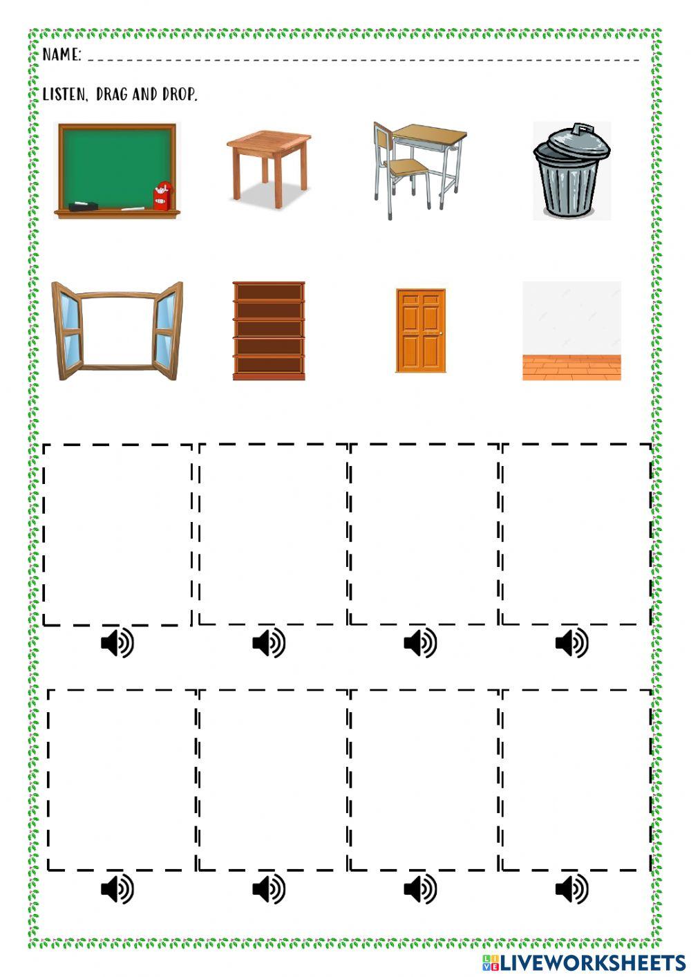 Classroom objects | LiveWorksheets | 1258802