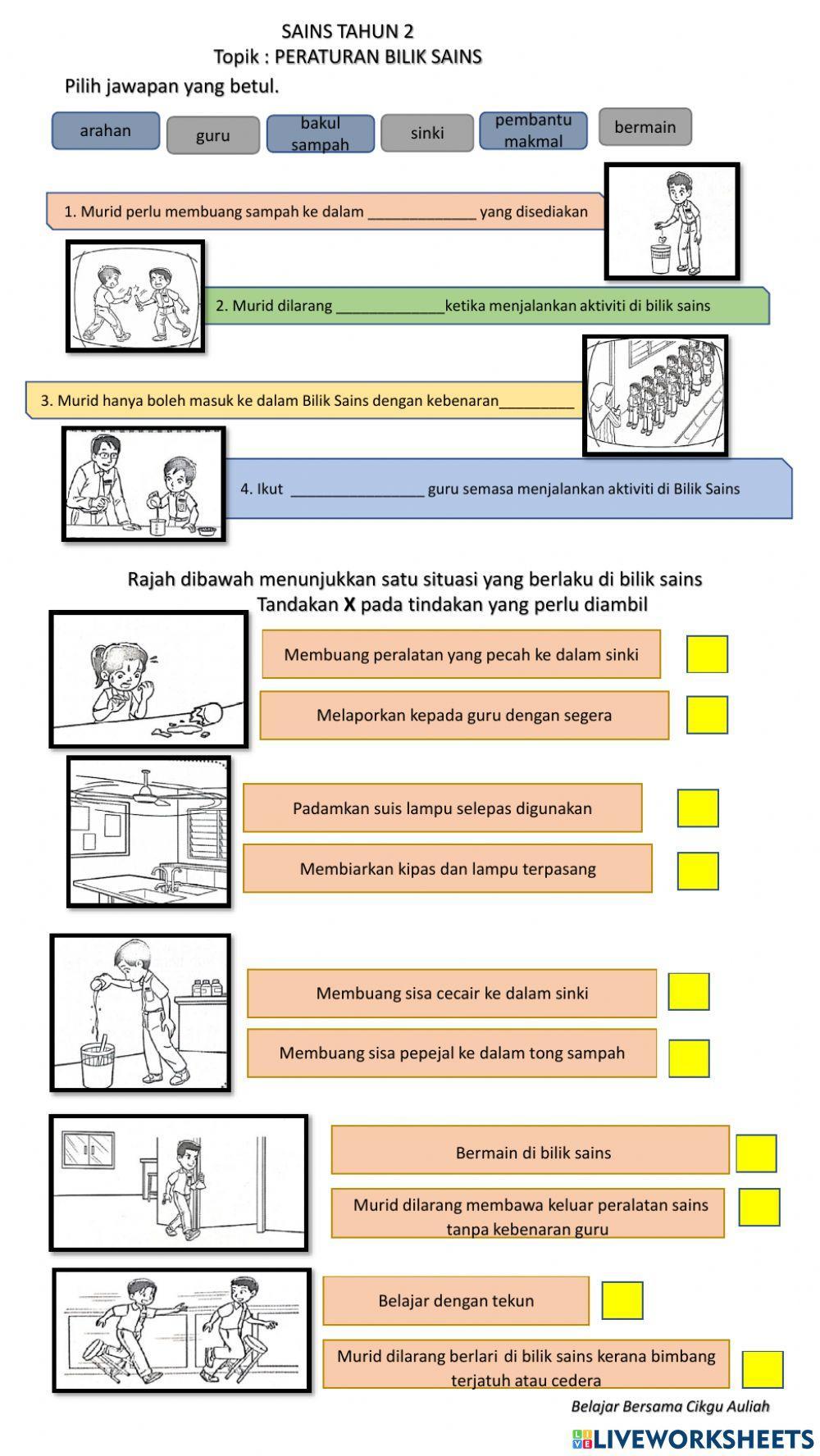 Sains tahun 2 | Free Interactive Worksheets | 1258841