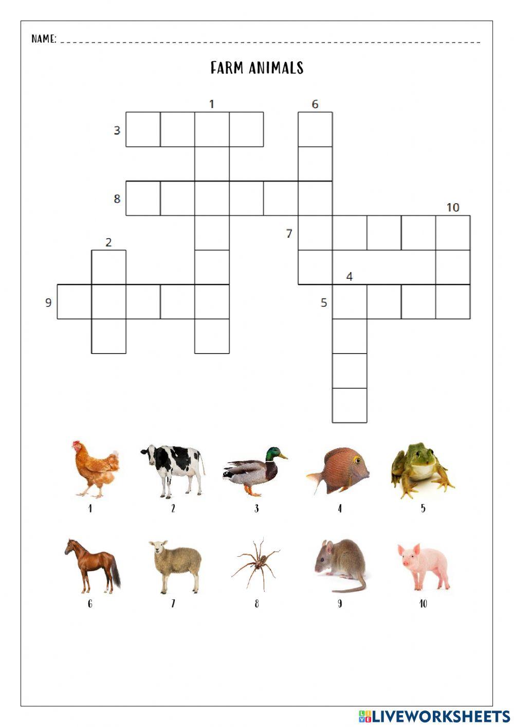 Farm animals | Free Interactive Worksheets | 1258867