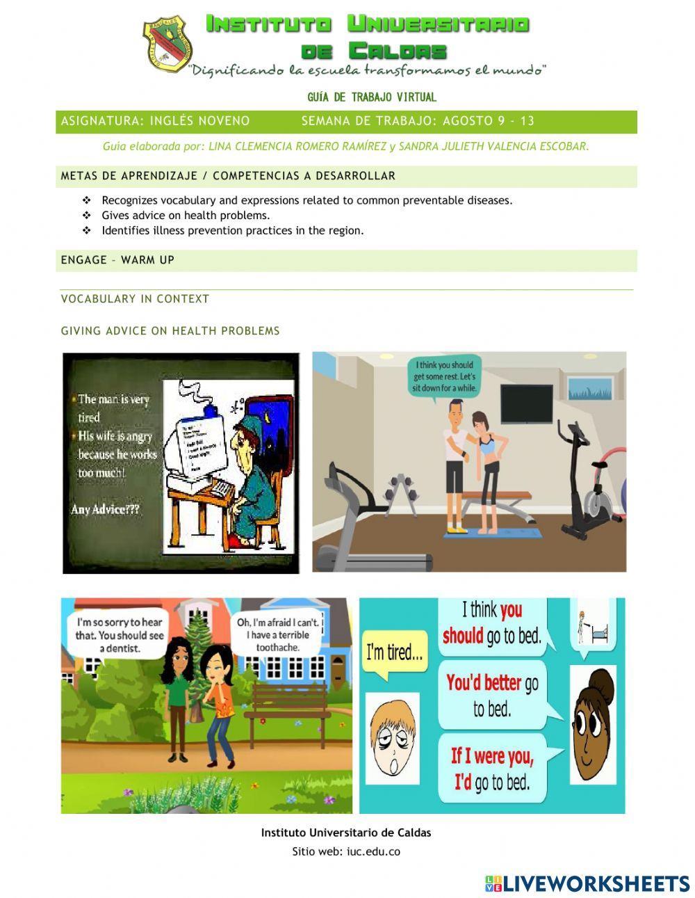 Giving Advice o… | Free Interactive Worksheets | 1259034