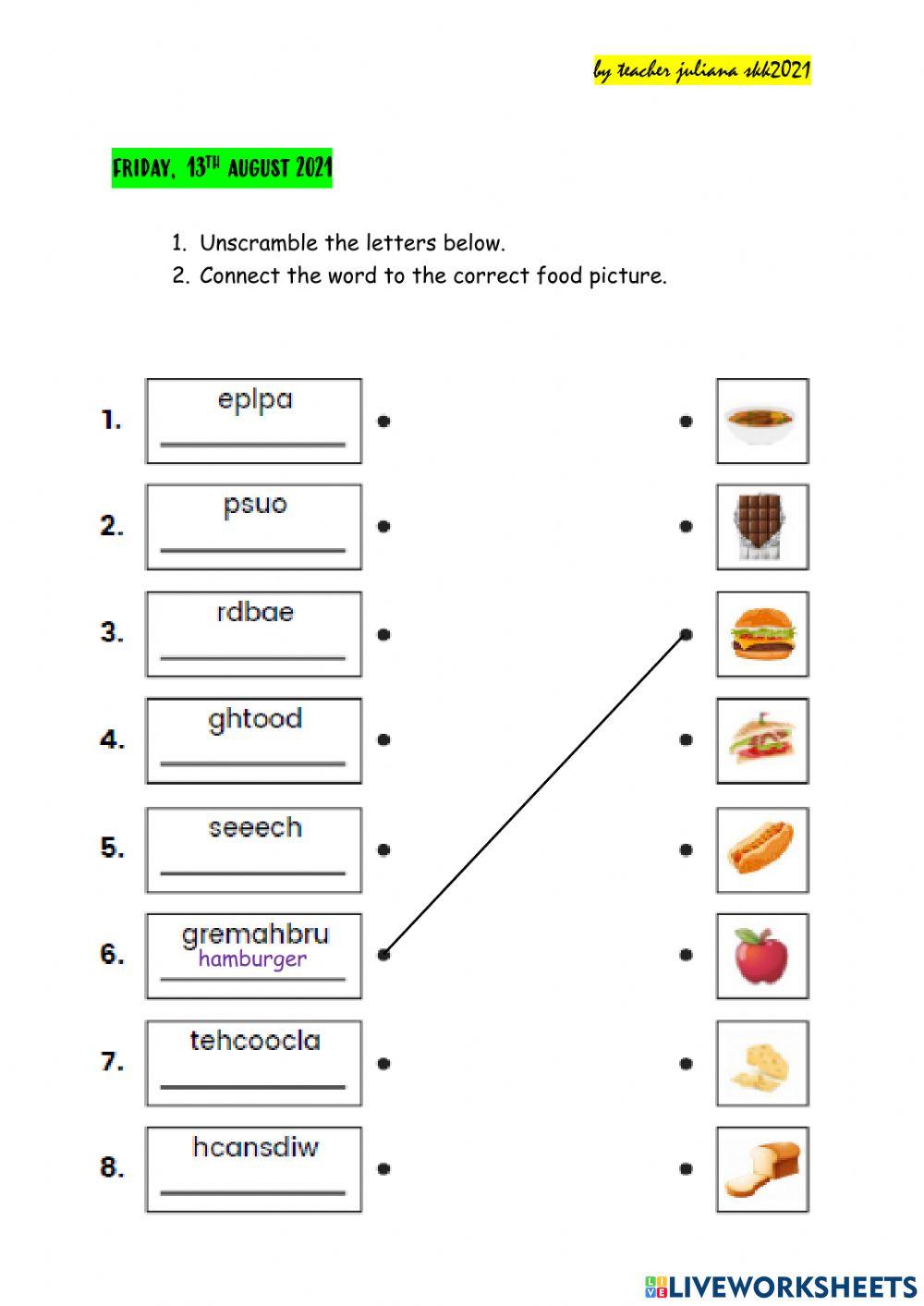 Food, please! activity for YEAR 3 | Live Worksheets