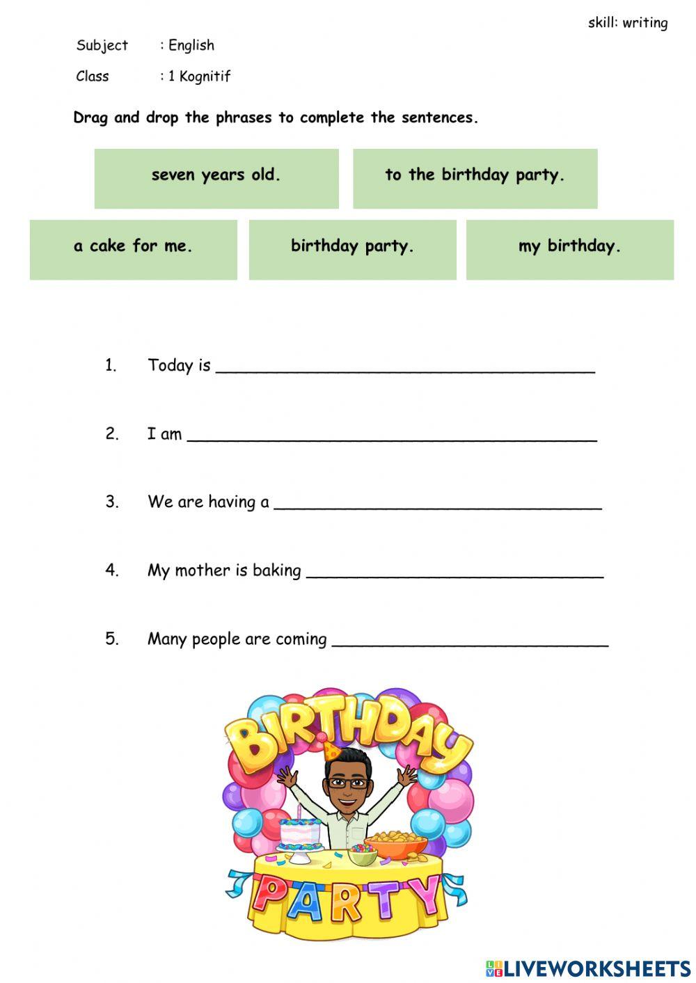 Year 1 evaluation (writing) worksheet | Live Worksheets