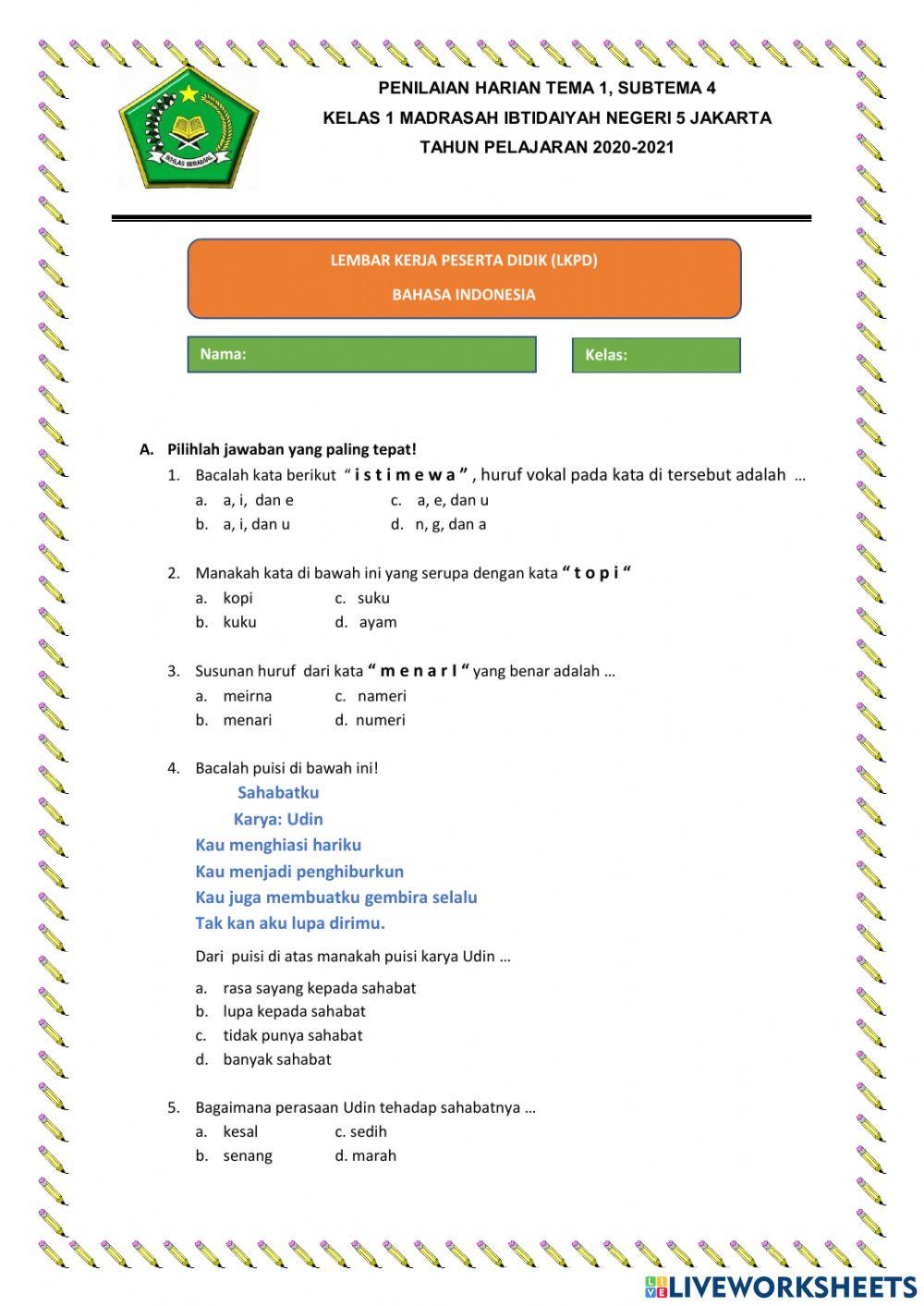 soal liveworksheet 2 worksheet | Live Worksheets