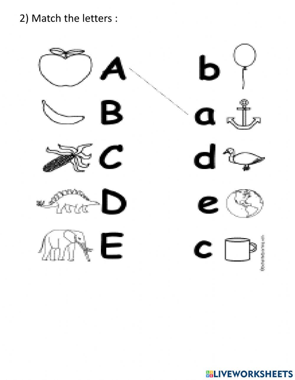 English a-e test worksheet | Live Worksheets