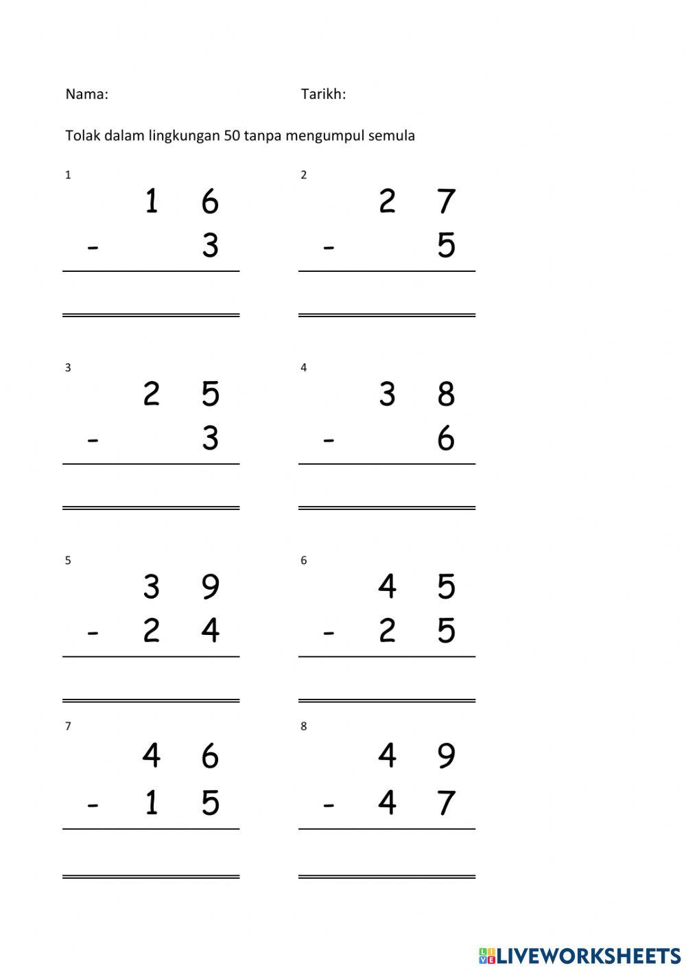 Tolak lingkungan 50 interactive worksheet | Live Worksheets