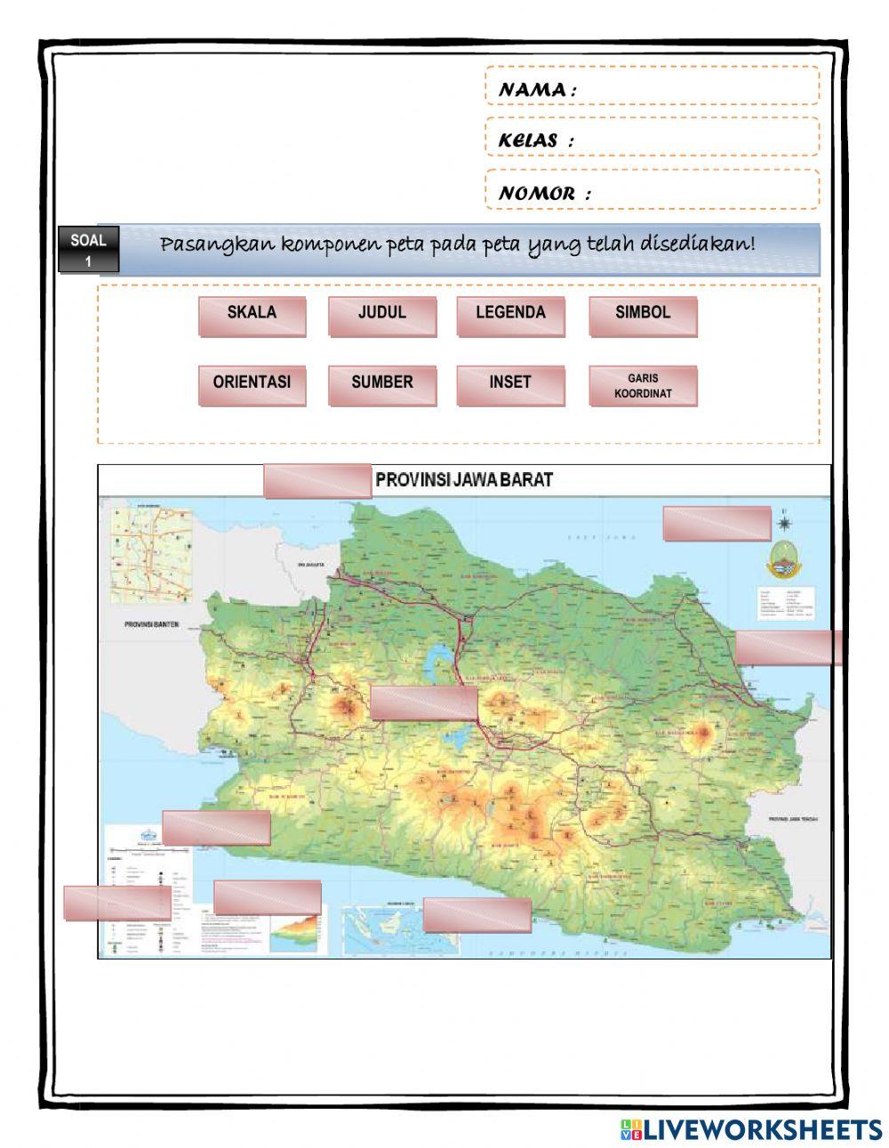 PEMAHAMAN LOKASI MELALUI PETA online exercise for | Live Worksheets