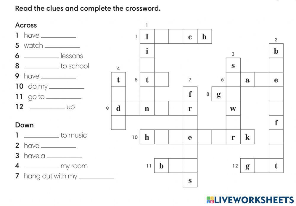 puzzle (typical day) worksheet | Live Worksheets