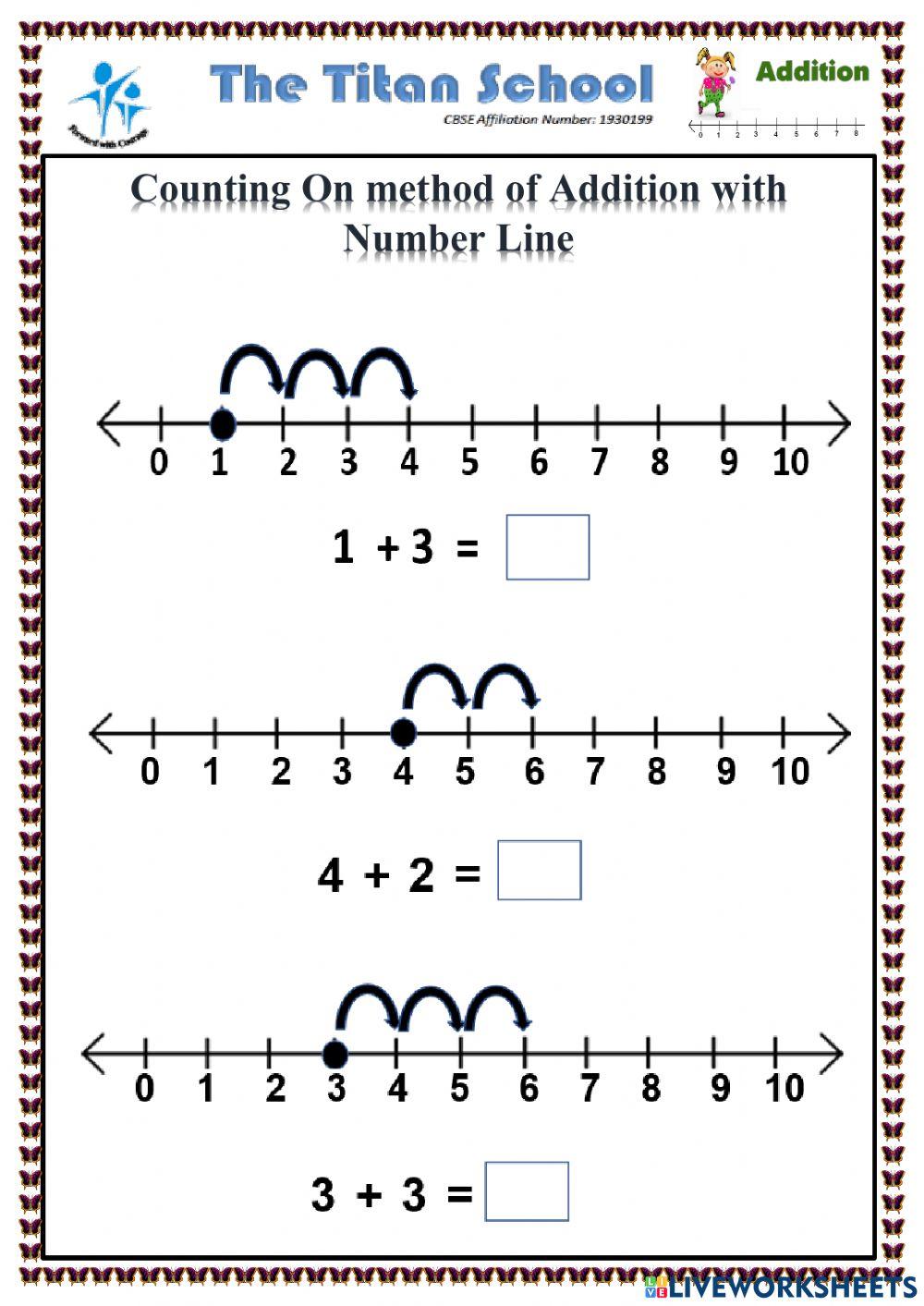 Addition With Number Line Online Exercise For | Live Worksheets