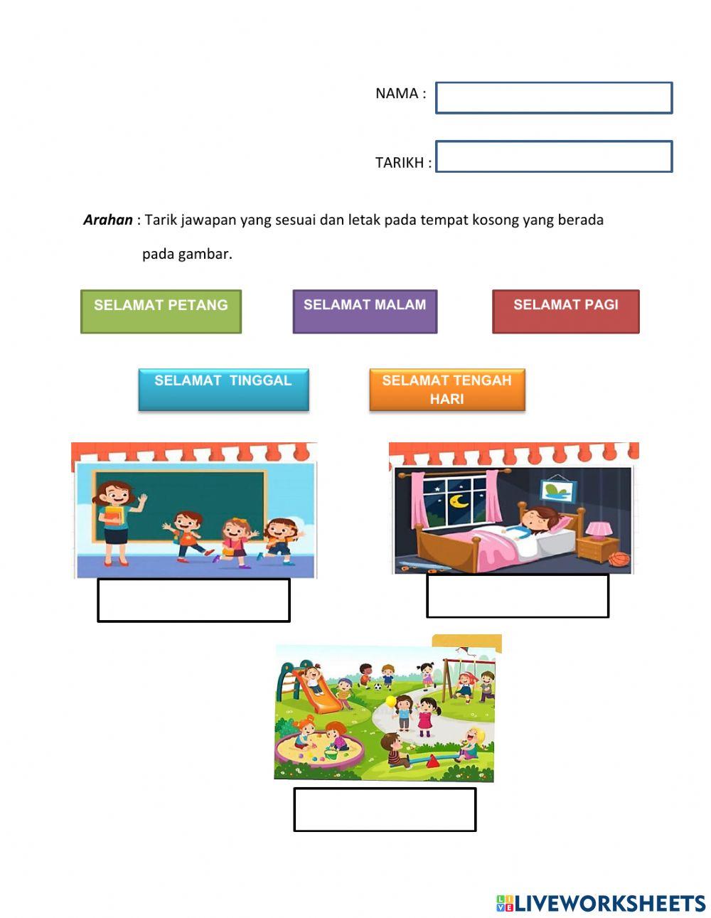 Bahasa Melayu Prasekolah interactive activity | Live Worksheets